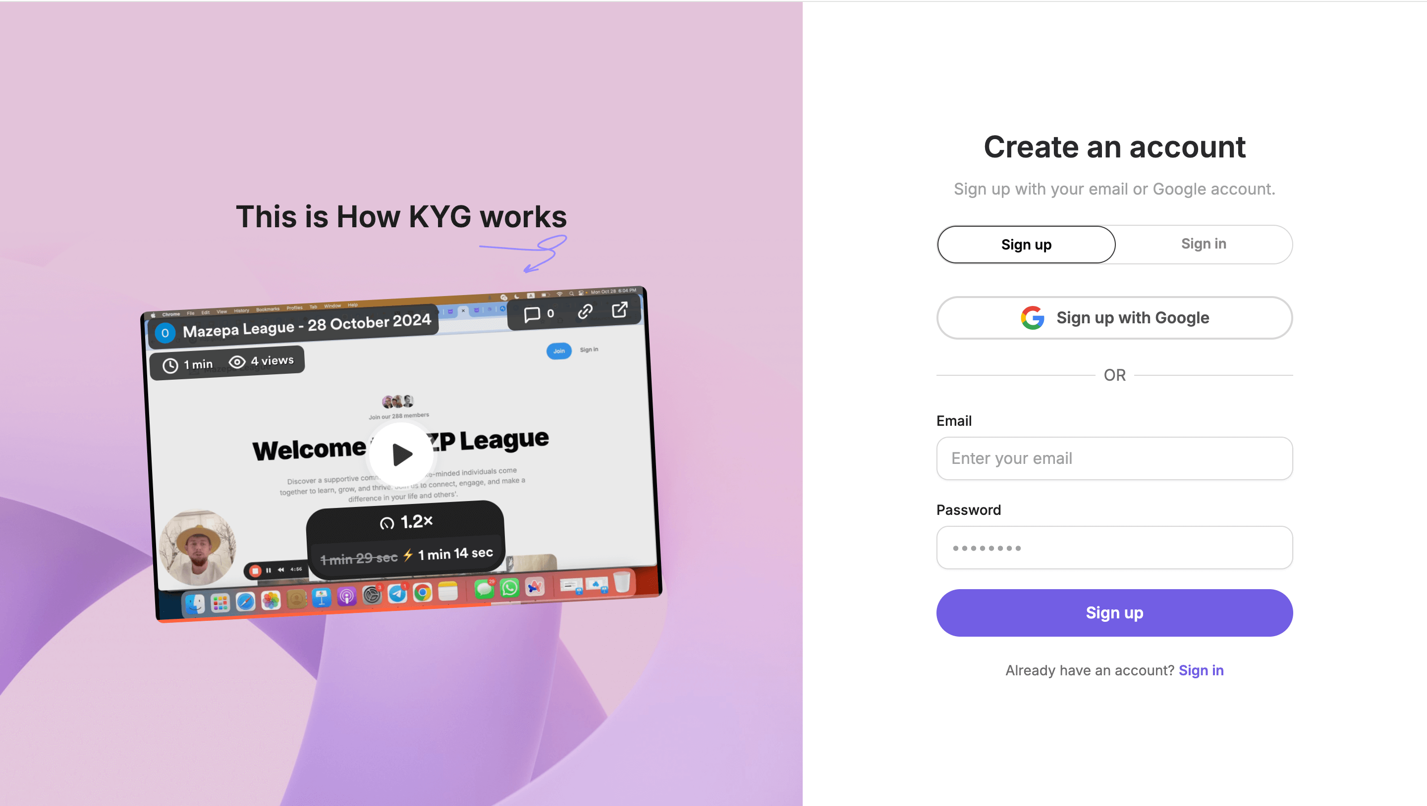 Sign up | Know Your Group